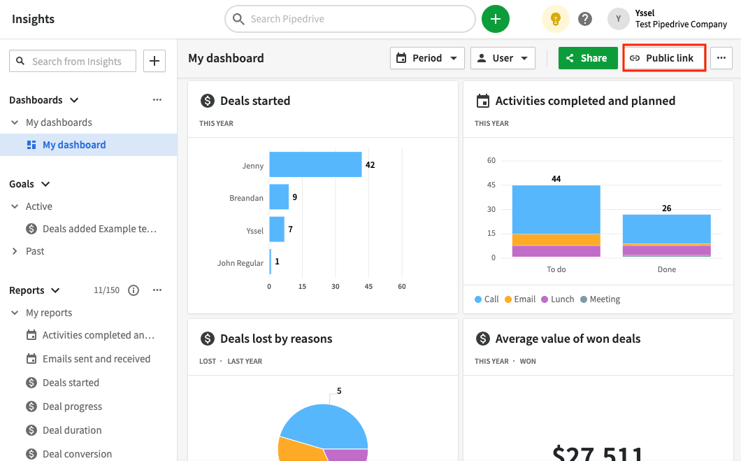 Shareable Insights - Knowledge Base | Pipedrive